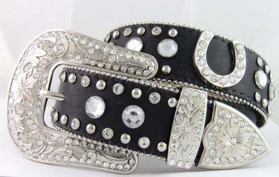 China pu leather waist belts with horseshoes concho for sale