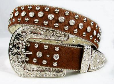 China hot sale rhinestone waistband in cow hair dicrect from factory for sale