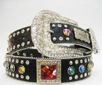 China western lady rhinestone belts Rodeo with big glass for sale
