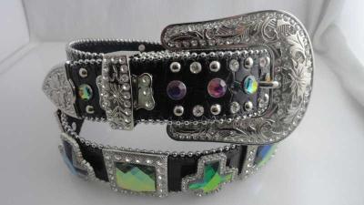 China Western Lady crystal Belt Rodeo Cross Croco leather Bling for sale