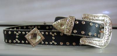 China fancy style rhinestone waistband in pu leather for sale