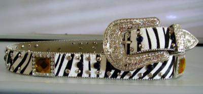 China horse hair crystal dress belts with big glass concho for sale