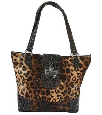 China leopard pattern western shoulder bags for women cowgirl fashion for sale