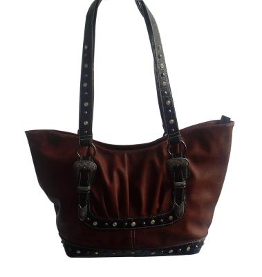 China 3-set western buckle shoulder bags with stud and rhinestone for women for sale