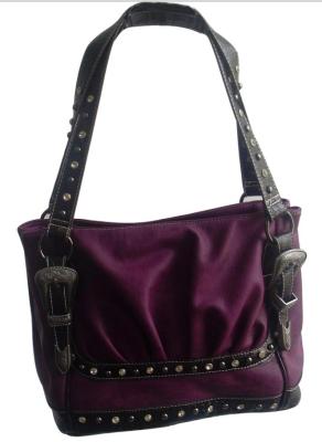 China cowgirl 3-set anti-nickel buckles handbag with bling stone studs for sale