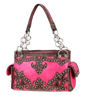 China two tone western bags with patchwork in cow leather and pu OEM factory for sale