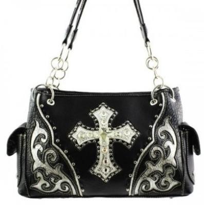 China rodeo horse souvenir rhinestone handbags in rexine leather with cross accessories for sale