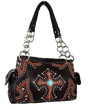 China western gemstones handbags with cross pattern for cowgirl for sale