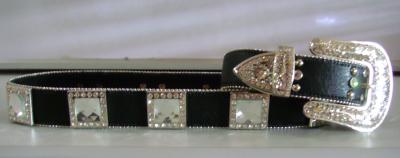 China immitation leather western waistband with big glass factory OEM for sale