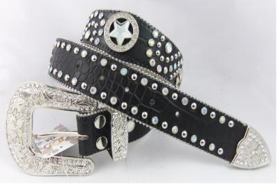 China fancy model PU croco pattern belts with simon studs for sale