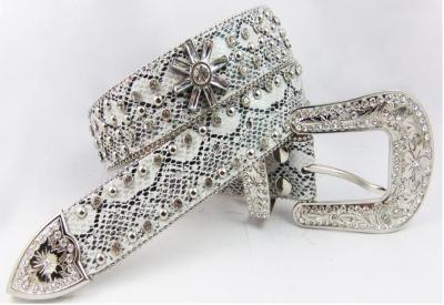 China fancy design pu leather rhinestone waist belts for jeans for sale