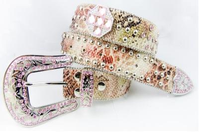 China fancy design synthetic leather crystal waist belts for sale