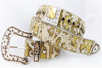 China rexine leather waistband with crystal for women for sale