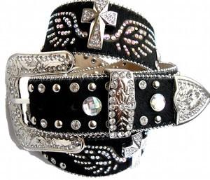 China rhinestone angel wing betls with cross concho classic model for sale