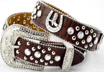 China western concho boot belts with crystal for cowgirl for sale