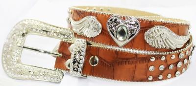 China western rhinestone belts with angel wings concho factory price for sale