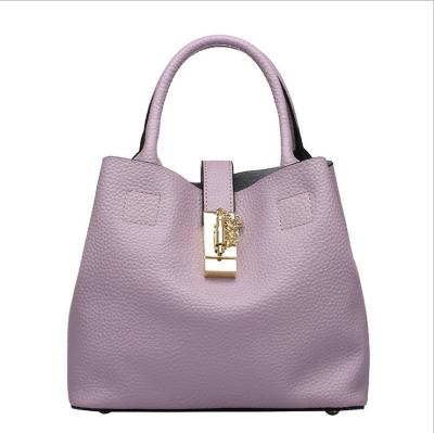 China Womens Drawstring Bags Plain Genuine Leather One Shoulder Bags Soft Bucket High Quality Pink White Summer Colors for sale