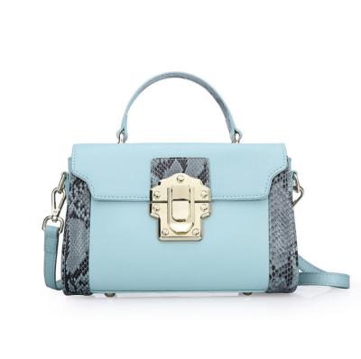 China Tote Bags Serpentine Pattern Cow Leather Handbags for Women Daily Bag with Long Strap for sale