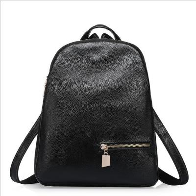 China Genuine cow leather school bags black women's bags fashion travelling shoulder bags for sale