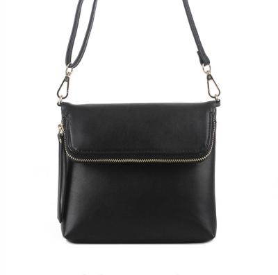 China Genuine Leather Handbags for Women Black Simply Single Shoulder Bags for sale
