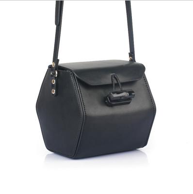 China Genuine Leather Bags Hexagonal Prisms Handbags Cowhide Single Shoulder Bag for sale