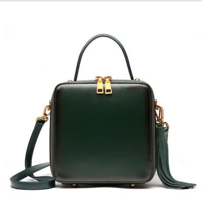 China Real Leather Women Bags Cowhide Case Bag with Tassel Fashion Tote Bags for sale