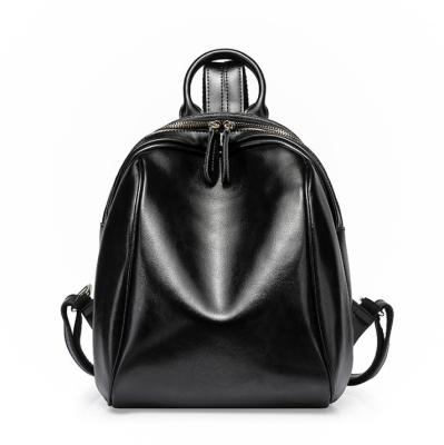 China Fashion Backpacks Pure Leather School Bags Simple Cowhide Double Shoulder Bag for sale