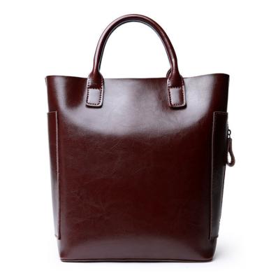 China Cowhide Bucket Bags  Women  Genuine Cow Leather Tote Bag for sale