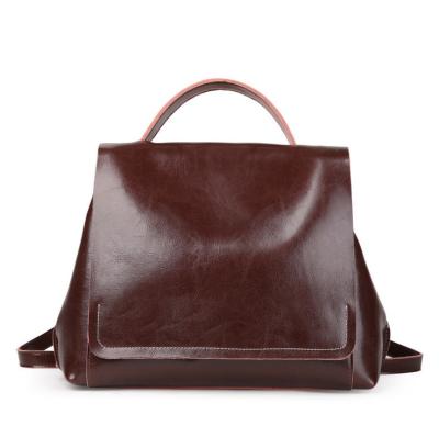 China Real Leather Travel Bags Doble Shoulder Bag  Cowhide Women Backpacks for sale