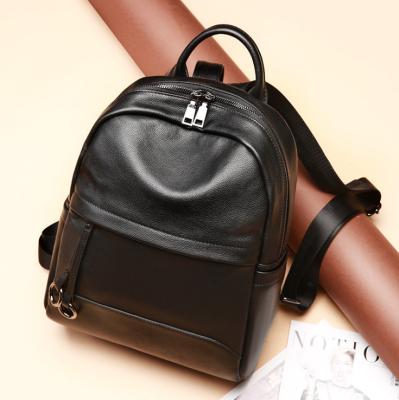 China Pure Cow Leather Shoulder Bag Fashion Big Capacity Backpack Cowhide Travel Bags for sale