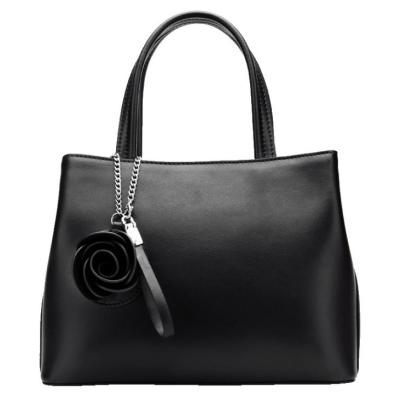 China Pure Leather Tote Bags Fashion Cowhide Daily Bag with Flower Women's Handbags for sale