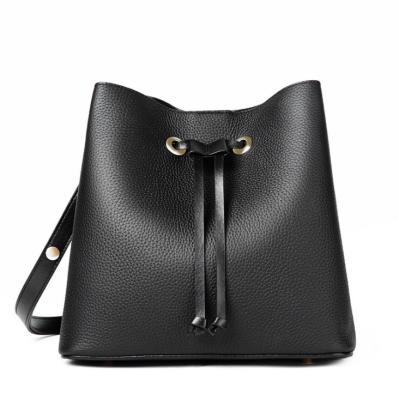 China Real Leather Bucket Bags Winter Collection Simple Lady's Shoulder Bag for sale