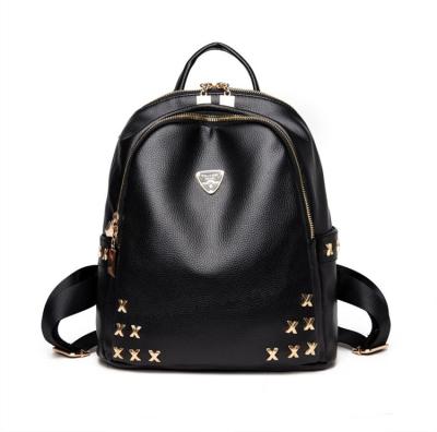 China PU Leather Backpacks Women's   Pack Sacks Fashion Rivets Shoulder Bags for sale