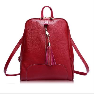 China Tassel Backpacks PU Leather Backsack High Fashion Double Shoulder Bags for Women for sale
