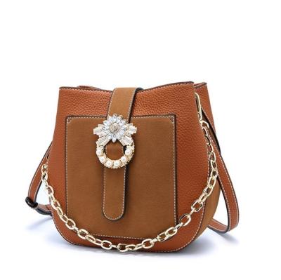 China Rivets Bucket Bags Suede Combined Shoulder Bag Rhinestone Western Women's Bag for sale