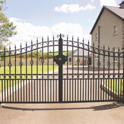 China Wrought Iron Automatic Swing Gate for driveways for sale
