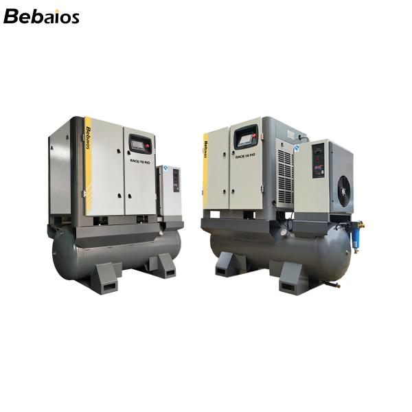 Quality 7.5kW Compact Screw Compressor 2600 m3/h 400L Storage Tank For Dry Clean Air for sale