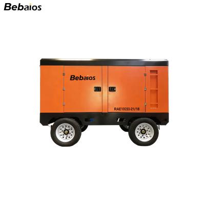 China 132kW Two-Stage Electric Portable Air Compressor 21m³/min 18bar for Heavy-Duty Mining and Industrial Use for sale