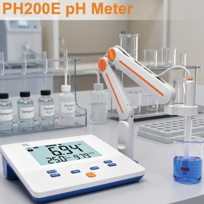 China PH200E Benchtop pH Meter with 6.0 Inch LCD Display, 1-3 Points Calibration, and IP54 Protection for Mineral Testing for sale