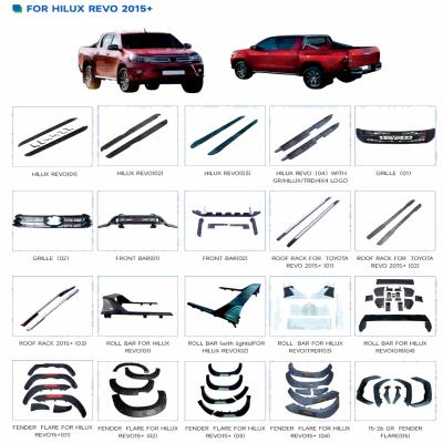 China Full Set Exterior Accessories For Toyota Hilux Revo 2015+Side Step Grille Front Bull Bar Roof Rack Roll Bar Fender Flare for sale