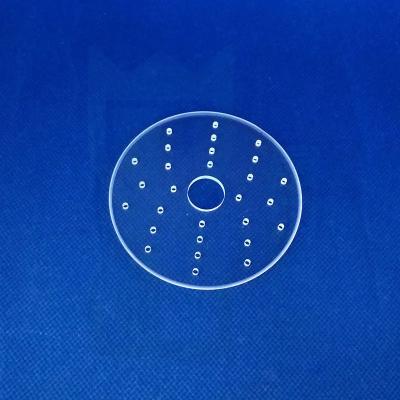 中国 工場 カスタム クォーツ ガラス シート 高温レーザー 孔 販売のため