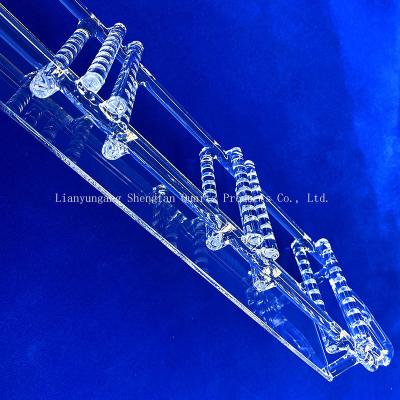 중국 고온 저항성 맑은 쿼츠 보트 사용자 정의 투명한 쿼츠 웨이퍼 캐리어 슬롯 판매용
