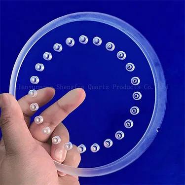 중국 전문 사용자 지정 고온 내성 투명 구멍 뚫린 쿼츠 스텝 시트 판매용