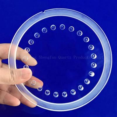 중국 전문 사용자 지정 고온 내성 투명 구멍 뚫린 쿼츠 스텝 시트 판매용