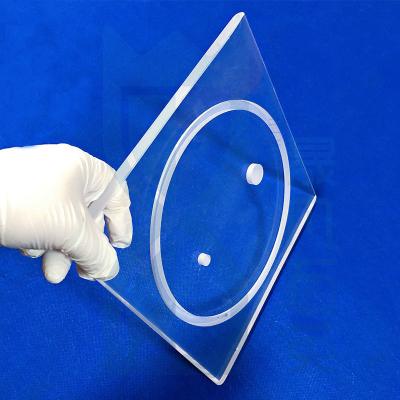 중국 고 정밀성 융합 쿼츠 뚫린 쿼츠 유리판의 CNC 가공 판매용