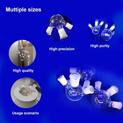 China Three-Neck Flask with Clear Quartz Plate Handcrafted in Wrought and Cut Processing Service for sale