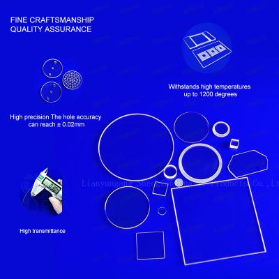 China Maßgeschneiderte Quadratfusion Siliciumquarz Glasplatte Klares Quarz Glas Substrat für hohe Temperaturen zu verkaufen