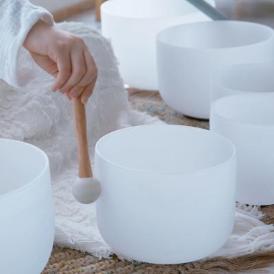 China Quartz Crystal Singing Bowls Products For Meditation Sound Healing Quartz Crystal 432HZ Set for sale