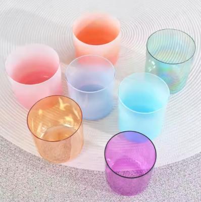 China Pure Quartz Crystal Singing Bowl Set with Harmonic Resonance for Grounding Effect and Meditation for sale