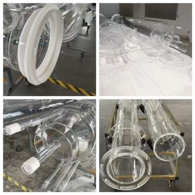 China Custom Large Diameter Heat Resistant Quartz Glass Furnace Tube with High Purity SiO2>99.99% for sale